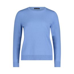 Rundhalspullover Betty Barclay "Basic-Strickpullover mit Rundhalsausschnitt", Damen, Gr. 42, blau (azurine), Obermaterial: 55% Viskose CV. 30% Polyester PES. 15% Polyamid PA., Pullover Rundhalspullover