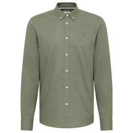 Langarmhemd Mustang "Herren Style Rawlins", Herren, Gr. S, US-Gr&ouml;&szlig;en, gr&uuml;n 6473, Twill, 55% Leinen, 45% Baumwolle, unifarben, slim fit, Hemden Langarmhemd