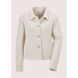 Madeleine Mode Jackenblazer MADELEINE "Kurzblazer Eleganter Damenblazer mit Hornkn&ouml;pfen", Damen, Gr. 46, wei&szlig; (perlwei&szlig;), Obermaterial: 80% Polyester PES. 20% Polyamid PA., Modern, gerade, Blazer Jackenblazer, Stilvoller Klappkragen