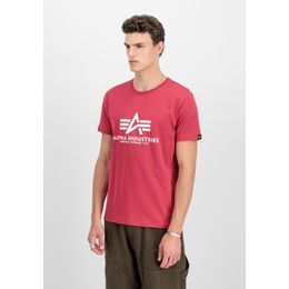T-Shirt Alpha Industries "Basic T-Shirt BL", Herren, Gr. L, rot (rbf rot), Obermaterial: 100% Baumwolle, Shirts T-Shirt