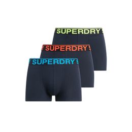 Boxershorts Superdry "Boxershort TRUNK TRIPLE PACK 3er Pack", Herren, Gr. XXL, blau (dunkelblau), Obermaterial: 95% Baumwolle CO. 5% Elasthan EL., Unterhosen Boxershorts