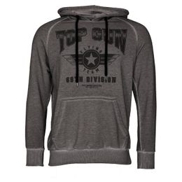Kapuzensweatshirt Top Gun "Hoodie TG20212102", Herren, Gr. L, grau (anthrazit), Obermaterial: 100% Baumwolle CO., Pullover Kapuzensweatshirt