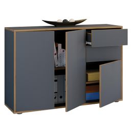 Kommode Vcm "Holz Kommode Sideboard Salia Breite 110 Schublade", schwarz (anthrazit), B:110cm T:33cm, Sideboards, Kommode