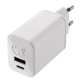 FRESH&acute;N REBEL USB-Ladeger&auml;t "Mini-Charger USB-C und USB-A, PD 65W, GAN", grau (hellgrau), B:4,1cm H:3,1cm T:9,54cm, Ladeger&auml;te, GaN-Technologie (mehr Leistung, kleinere Gr&ouml;&szlig;e), USB-Ladeger&auml;t