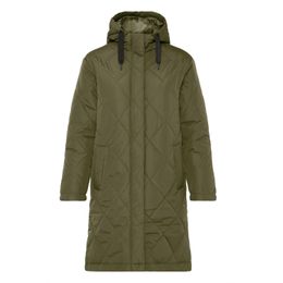 Steppjacke oxmo "Steppjacke OXBMMBELIS LONG JACKET", Damen, Gr. XS, gr&uuml;n (grape leaf), Obermaterial: 100% Polyester PES., Jacken Steppjacke
