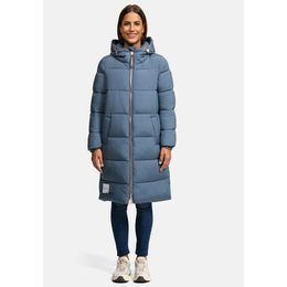 Winterjacke Marikoo "Marikoo Nomadiaa lange Damen Winterjacke N024", Damen, Gr. L, blau (stormy blau), Obermaterial: 100% Polyester PES., Jacken Winterjacke