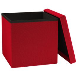 Sitztruhe Vcm "Stoff Sitztruhe Sitzbank Truhe Box Hocker Boxas", rot, B:38cm T:38cm, Obermaterial: 100% Textilmaterial TEXMAT., Sitzb&auml;nke, Sitztruhe