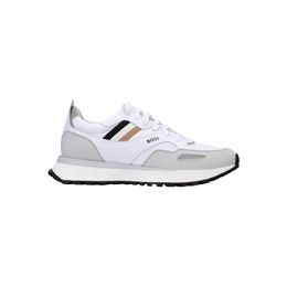 Sneaker BOSS "Sneaker Jonah Runn mx N", Herren, Gr. 45, wei&szlig;, Obermaterial: 60% Polyester PES. 40% Polyurethan PU. Futter: 100% Polyester PES. 70% EVA EVA. 30% Gummi rubber., Schuhe Sneaker