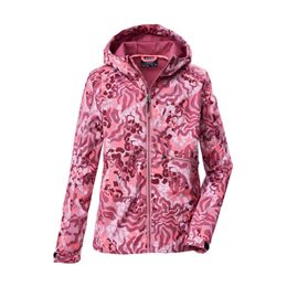 Softshelljacke Killtec "KOS 154 GRLS SFTSHLL JCKT", M&auml;dchen, Gr. 164, pink, Oberseite: 100% Polyester;R&uuml;ckseite: 100% Polyester;Futter: 100% Polyester, Jacken Softshelljacke, Wind- und wasserabweisende Kinderjacke mit buntem Print