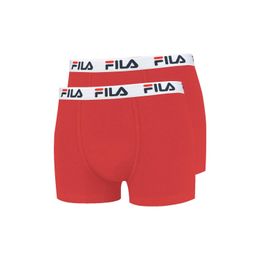 Boxershorts Fila "Boxershort 2er Pack", Herren, Gr. L, rot, Obermaterial: 95% Baumwolle CO. 5% Elasthan EL., Unterhosen Boxershorts