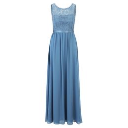 Cocktailkleid Vera Mont "Abendkleid mit Spitze", Damen, Gr. 32, EURO, blau (hushed blau), 100% Polyester PES., Kleider Cocktailkleid