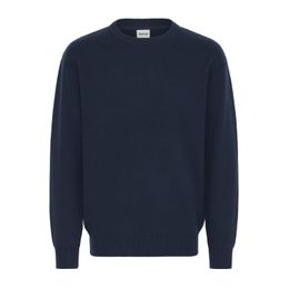 !Solid Strickfleece-Pullover SOLID "Strickpullover SDFinnetado", Herren, Gr. XL, blau (insignia blau), Obermaterial: 70% Baumwolle CO recyc.. 30% Polyester Pol. recyc.., Pullover Strickfleece-Pullover