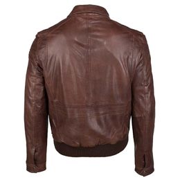 Bikerjacke JCC "Lederjacke Samuel", Herren, Gr. 58, braun (rostbraun), Obermaterial: 100% Lammleder LEL. Futter: 100% Polyester PES., Jacken Bikerjacke