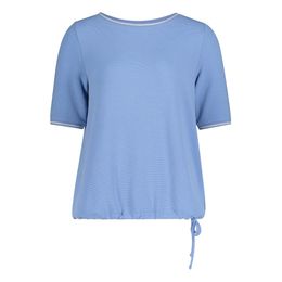 Rundhalsshirt Betty Barclay "Casual-Shirt mit Tunnelzug", Damen, Gr. 36, blau (azurine), Obermaterial: 73% Viskose CV. 23% Polyester PES. 4% Elasthan EL., Shirts Rundhalsshirt