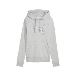 Kapuzensweatshirt Puma "ESS LOGO LAB HOODIE TR", Damen, Gr. XS, grau (light gray heather), Sweatware, Obermaterial: 68% Baumwolle, 32% Polyester, bedruckt, regular fit normal, angesetztes B&uuml;ndchen, Sweatshirts Kapuzensweatshirt, mit K&auml;ngurutasche, mit verstellbarer Kapuze, mit Print-Applikation