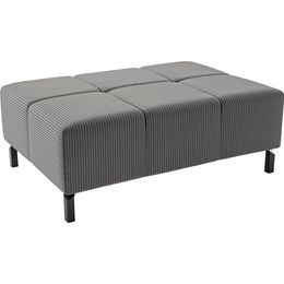 Hockerbank Home Affaire "Ancona New", grau (dunkelgrau), B:107cm H:43cm T:71cm, : 88% Polyester, 12% Polyacryl, Hocker, Hockerbank, passend zum Ecksofa, auch in Easy care-Bezug + Cord