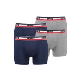 Levi's Boxershorts LEVI'S "Boxershort 4er Pack", Herren, Gr. XL, blau (blau, hellgrau), Obermaterial: 95% Baumwolle CO. 5% Elasthan EL., Unterhosen Boxershorts