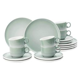 Geschirr-Set Seltmann Weiden "Kaffeeservice Sento Home 18er Set", gr&uuml;n (aura mint), 18 tlg., Porzellan, Geschirr-Sets, Geschirr-Set