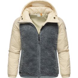 Kapuzensweatjacke Ragwear "Outdoorjacke Leeloo", Damen, Gr. S, grau (grau blocked), Obermaterial: 100% Polyester PES. Futter: 100% Polyester PES., Sweatjacken Kapuzensweatjacke