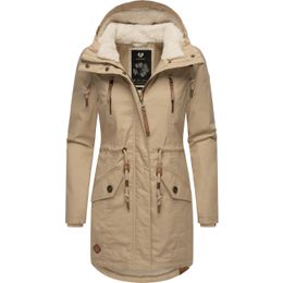 Wintermantel Ragwear "Wintermantel Elsie", Damen, Gr. 3XL, grau (taupe24), Obermaterial: 65% Polyester PES. 35% Baumwolle CO. Obermaterial: Futter: 100% Polyester PES. 100% Polyester PES., M&auml;ntel Wintermantel