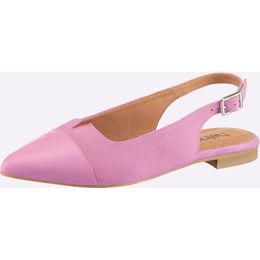 Ballerina Heine, Damen, Gr. 40, rose, Glattleder, Leder, Schuhe Ballerina