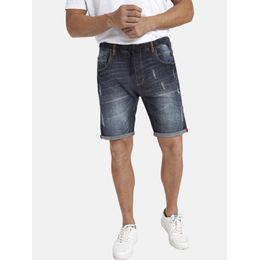 Bermudas Jan Vanderstorm "Tiefbundbermuda LAMBRIT", Herren, Gr. 74, N-Gr, blau (dunkelblau), Obermaterial: 78% Baumwolle CO. 20% Polyester COOLMAX PES(Coolmax). 2% Elasthan EL., Hosen Bermudas