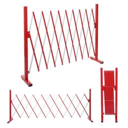 Absperrgitter MCW-B34, Scherengitter Zaun Schutzgitter ausziehbar, Alu rot-wei&szlig; ~ H&ouml;he 103cm, Breite 32-265cm