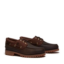 Bootsschuh Timberland "Timberland AUTHENTIC - BOAT SHOE", Damen, Gr. 45, dkbrn fg dkbrn, Leder, Schuhe Bootsschuh, Bootsschuh aus Leder