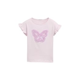 T-Shirt Tom Tailor, M&auml;dchen, Gr. 92, charming lavender, Obermaterial: 100% Baumwolle, bestickt, regular fit taillenbedeckt, Rundhals, Volant, Shirts T-Shirt, mit Volants