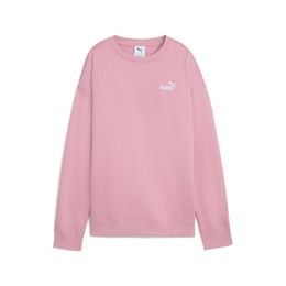 Langarmshirt Puma "ESS SMALL NO. 1 LOGO RELAXED CREW FL", Damen, Gr. XS, poised pink, Fleece, Obermaterial: 66% Baumwolle, 34% Polyester, unifarben, relaxed fit normal, Rundhals, Shirts Langarmshirt, Langarm, gerader Abschluss, Rundhalsausschnitt, aus Fleece-Material