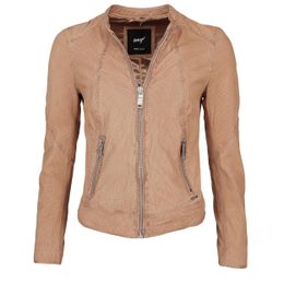 Lederjacke Maze "Lederjacke Mabel", Damen, Gr. M, wei&szlig; (creme), Obermaterial: 100% Lammnappaleder LANA. Futter: 100% Polyester PES., Jacken Lederjacke