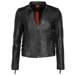 Lederjacke Mustang "Lederjacke 31020146", Damen, Gr. S, schwarz, Obermaterial: 100% Lammleder LEL. Futter: 100% Baumwolle CO., Jacken Lederjacke