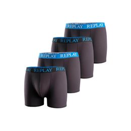 Boxershorts Replay "Boxershort 4er Pack", Herren, Gr. S, schwarz (schwarz, blau), Obermaterial: 95% Baumwolle CO. 5% Elasthan EL., Unterhosen Boxershorts