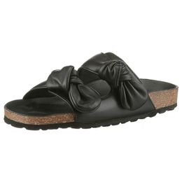 Pantolette VERBENAS "Rain", Damen, Gr. 41, schwarz, Glattleder, Schuhe Pantolette, Sommerschuh, Schlappen, Strandschuh, Hausschuh zum Schlupfen