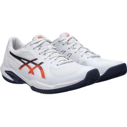 Tennisschuh asics "SOLUTION SWIFT FF 2 CLAY", Herren, Gr. 46,5, orange (wei&szlig;, nova orange), Synthetik, Textil, Schuhe Tennisschuh, Sandplatzschuhe f&uuml;r Aschepl&auml;tze