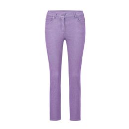 7/8-Hose GOLDNER "Schmale Stretchhose BELLA", Damen, Gr. 48, N-Gr, lila (veilchen), Obermaterial: 65% Baumwolle CO. 31% Polyester PES. 4% Elasthan EL., Hosen 7/8-Hose