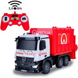 RC-LKW Jamara "M&uuml;llwagen Mercedes-Benz Antos 2,4GHz", wei&szlig;, rot, Fernlenkfahrzeuge, KinderB:12cm H:16,5cm T:31,5cm, Kunststoff, RC-LKW, LED-Licht vorne; Ma&szlig;stab 1:26, B:12cm H:16,5cm T:31,5cm