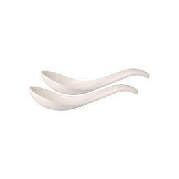 Villeroy & Boch Besteck-Set VILLEROY & BOCH "Asial&ouml;ffel Soup Passion 14,5 x 4,2 x 3,8 2er Set wei&szlig;", wei&szlig;, Essbesteck-Sets, Besteck-Set