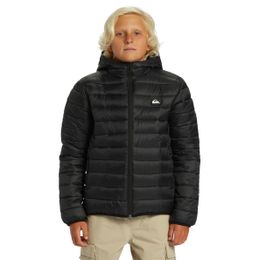 Outdoorjacke Quiksilver "SCALY YOUTH", Jungen, Gr. 10 (134/140), schwarz, Obermaterial: 100% Nylon, hoch geschlossener Ausschnitt, eingefasste Kante, Jacken Outdoorjacke, f&uuml;r Kinder und Jugendliche, mit gef&uuml;tterter Kapuze, w&auml;rmend