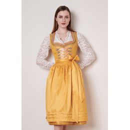 Kr&uuml;ger Dirndl KR&Uuml;GER "Dirndl Jelena (70cm)", Damen, Gr. 40, N-Gr, gelb, Obermaterial: 100% Polyester PES., herzf&ouml;rmiger Ausschnitt, Kleider Dirndl