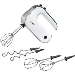 Bosch Handmixer "Styline MFQ4835DE, 2x R&uuml;hrbesen, Knethaken Edelst., 5 Stufen, wei&szlig;", wei&szlig; (wei&szlig;, edelstahlfarben), B:20cm H:14,2cm T:7,5cm, Mixer, Turbotaste, ergon. Soft-Touch-Griff, Made in Europe, Handmixer