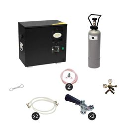 ich-zapfe Komplett Set Zapfanlage, Bierzapfanlage AS-40, 2-leitig, Durchlaufk&uuml;hler, Nassk&uuml;hler - Untertheke, Green Line, Zapfkopf:NC Adapter,Zapfkopf 2:NC Adapter