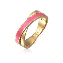 Silberring Elli "Ring Wickelring Emaille 925 Silber" Gr. 60, pink, Fingerringe, Damen, 60, Silber 925 (Sterlingsilber), Silberring