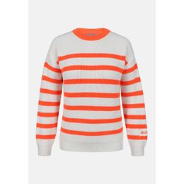 Sweatshirt SALZHAUT "Sweatshirt VERBAAST", Damen, Gr. M, rot (fiery coral, sanftes wei&szlig;), Obermaterial: 50% Baumwolle CO. 50% Polyester PES., Sweatshirts Sweatshirt