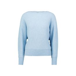 Strickpullover Zero "Strickpullover mit U-Boot Ausschnitt", Damen, Gr. 40, blau (8719), Obermaterial: 49% Polyester Pol. recyc.. 21% Polyester PES. 15% Polyamid PA. 8% Polyacryl PAN. 5% Wolle WO., Pullover Strickpullover