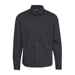 Businesshemd Casual Friday "Businesshemd CFANTON LS floral AOP shirt", Herren, Gr. M, N-Gr, schwarz (schwarz navy), Obermaterial: 100% Baumwolle CO., Hemden Businesshemd