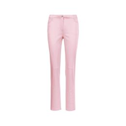 Stoffhose GOLDNER "Kurzgr&ouml;&szlig;e Leichte Baumwoll-Hose CARLA", Damen, Gr. 23, K-Gr, rosa (geranie), Obermaterial: 98% Baumwolle CO. 2% Elasthan EL., Hosen Stoffhose