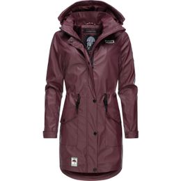 Funktionsmantel Navahoo "Regenjacke Deike", Damen, Gr. S, rot (wine), Obermaterial: 50% Polyurethan PU. 50% Polyester PES. Obermaterial: Futter: 100% Polyester PES., M&auml;ntel Funktionsmantel