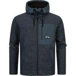 Kapuzensweatjacke Ragwear "Fleecejacke Brodney", Herren, Gr. S, blau (night blau), Obermaterial: 100% Polyester PES. Futter: 100% Polyester PES., Sweatjacken Kapuzensweatjacke
