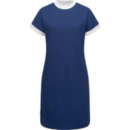 Shirtkleid Ragwear "Sommerkleid Katchi Solid", Damen, Gr. XXL, N-Gr, blau (indigo blau), Obermaterial: 80% Baumwolle CO(Bio). 20% Polyester Pol. recyc.., Kleider Shirtkleid